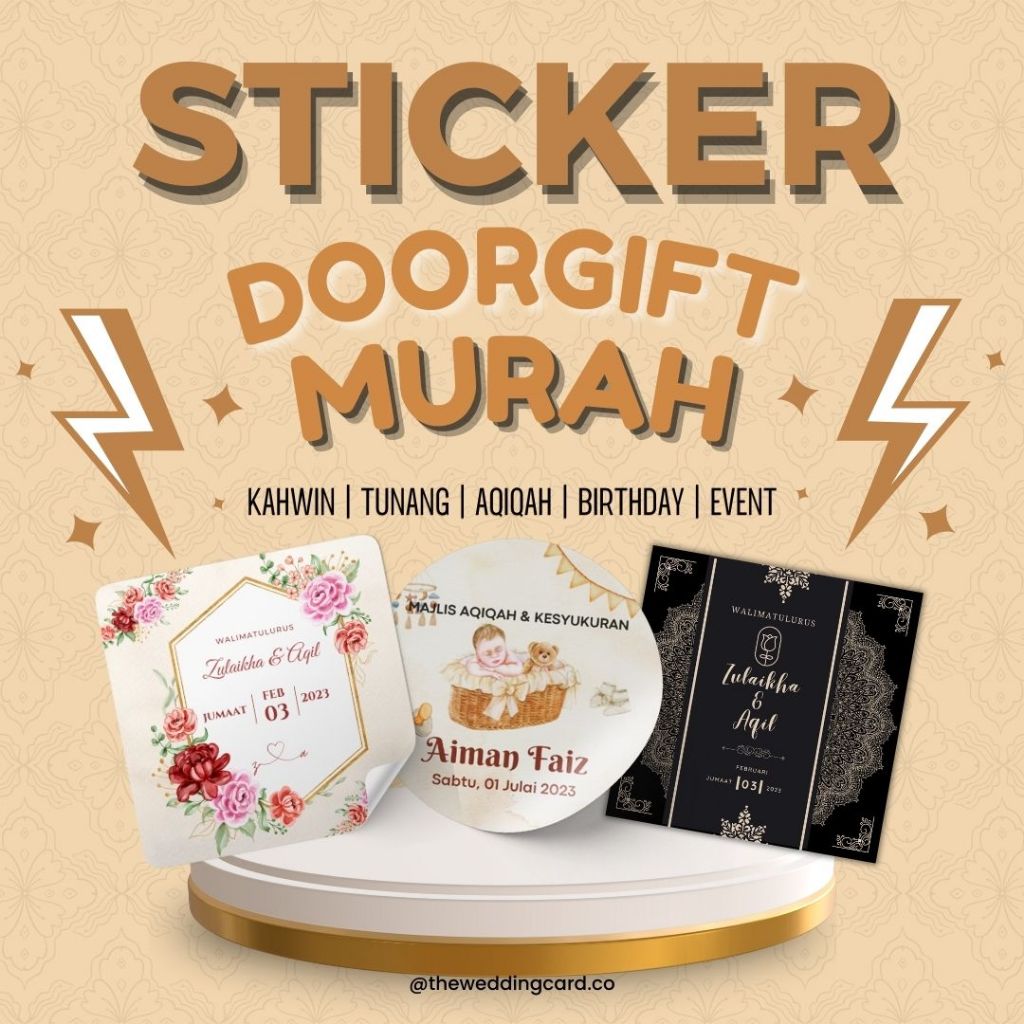STICKER DOORGIFT MAJLIS KAHWIN TUNANG AQIQAH BIRTHDAY EVENT | STICKER ...