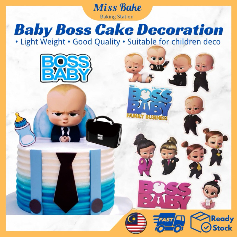 MISS BAKE Boss Baby Cake Topper Cake Decoration宝贝老板蛋糕装饰插件 | Shopee Malaysia