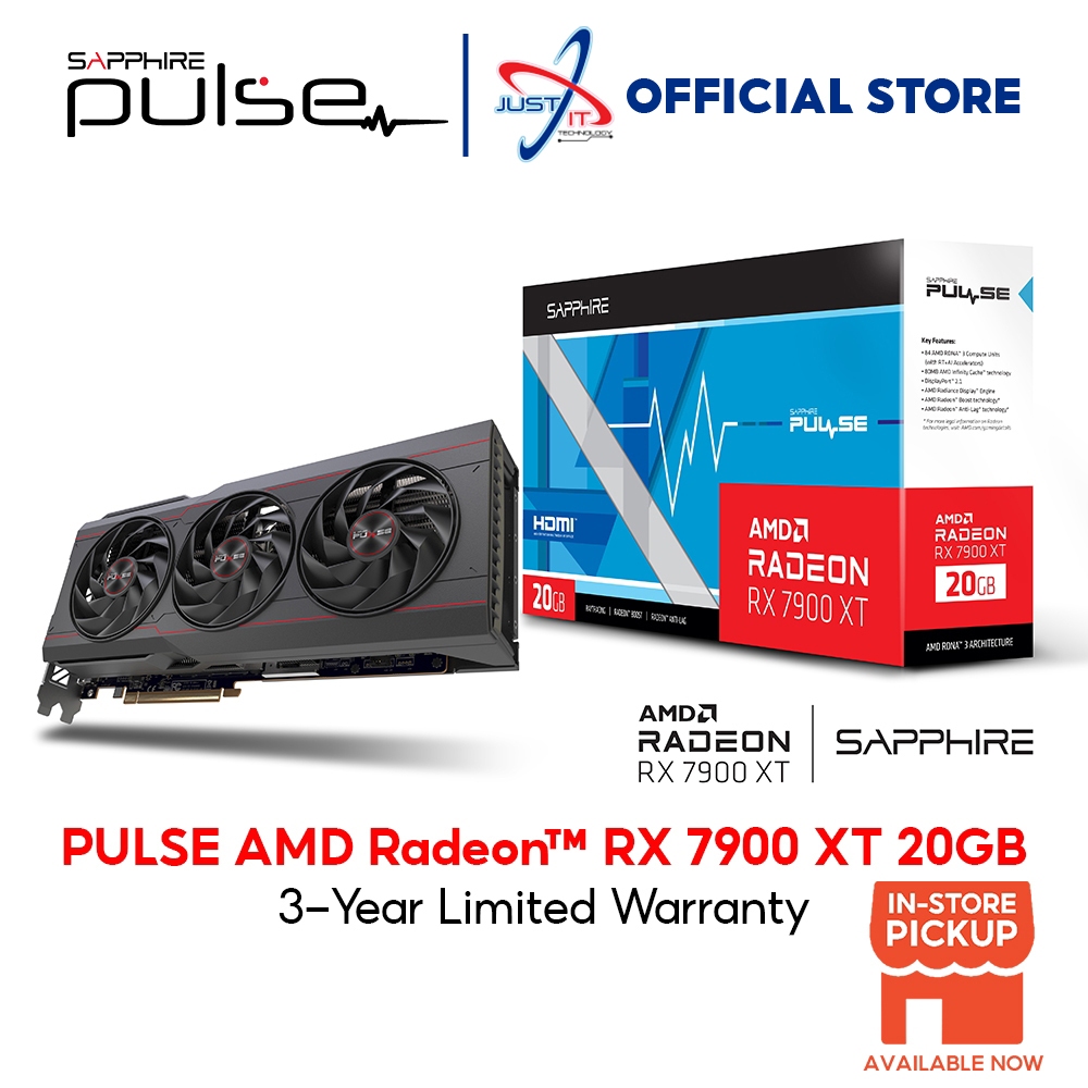 SAPPHIRE AMD RX 7900 XT PULSE GAMING OC 20GB DDR6 GRAPHICS CARD ( SAP-11323-02-20G ) | Shopee ...