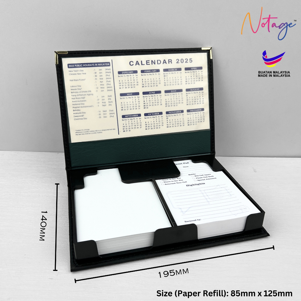 Double Memo Box with Plain sheets and Message pads PVC Memo Box for ...