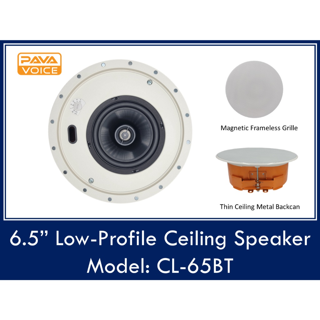PAVAVOICE CL-65BT 6.5” woofer + 1" Titanium Tweeter 2-way Ceiling ...