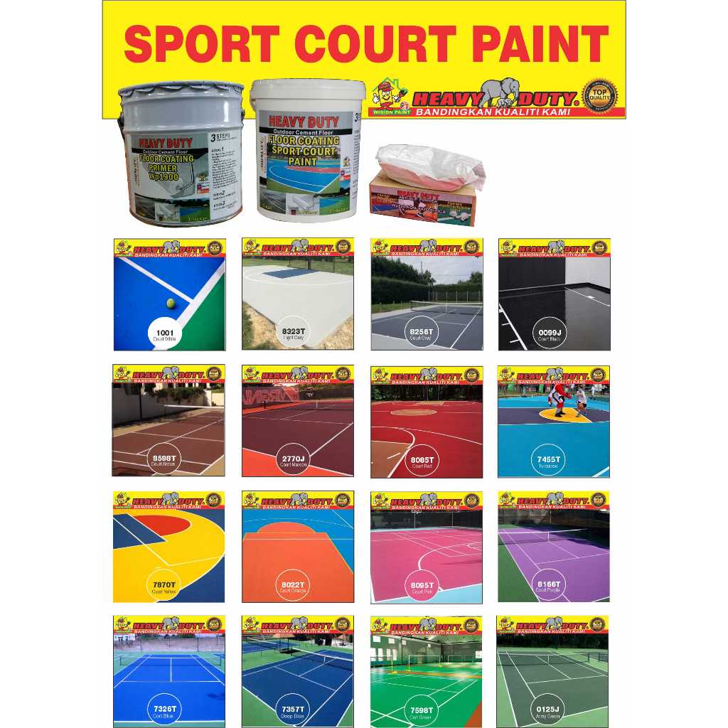 ( 5L ) SPORT COURT PAINT ( HEAVY DUTY ) CEMENT FLOOR COATING / EXTERIOR ...