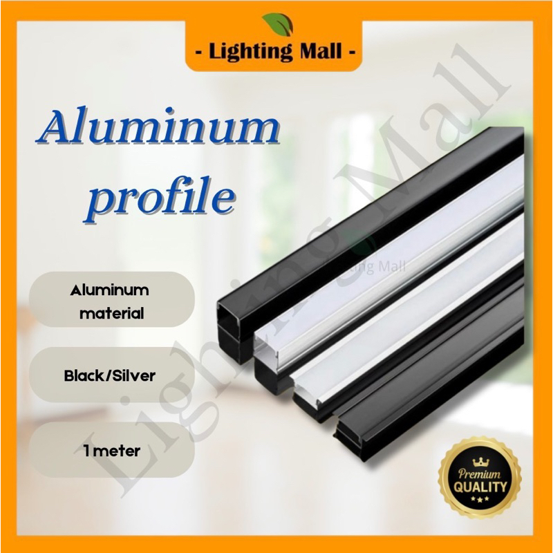 (1 METER) LED strip light aluminium U channel / profile track rail ...