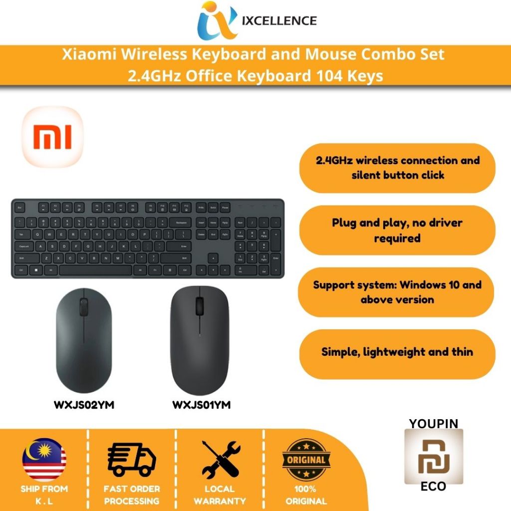 [IX] Xiaomi Mijia Mi Wireless Keyboard and Mouse Set (2.4Ghz Wireless ...