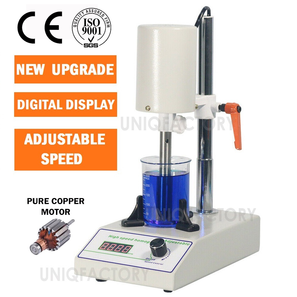 (NEW UPGRADE) Digital Adjustable High Speed Homogenizer Lab Disperser ...