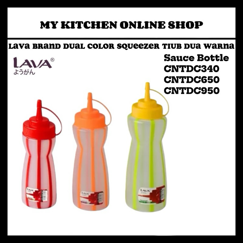 Lava 540ml/740ml Dual COLOUR Squeezer/Botol Sos/Botol Chilli Sos/Botol ...