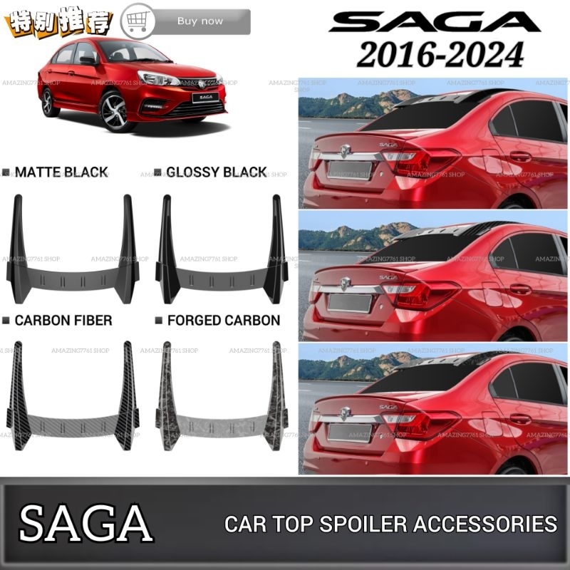 AMAZING PROTON SAGA VVT MC1 MC2 2016-2024 CAR TCS TOP SPOILER REAR ROOF ...