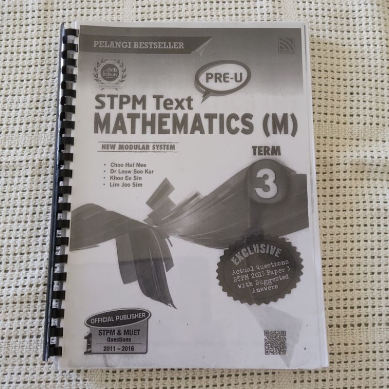 Printed STPM Mathematics (M) Term 3 Secondhand | Shopee Malaysia