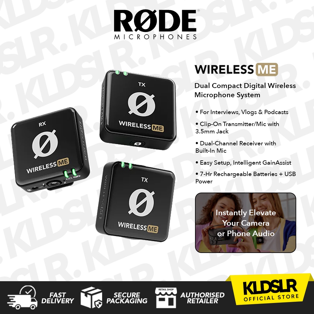 Rode Wireless Me / Wireless Me Dual Compact Wireless Microphone System ...