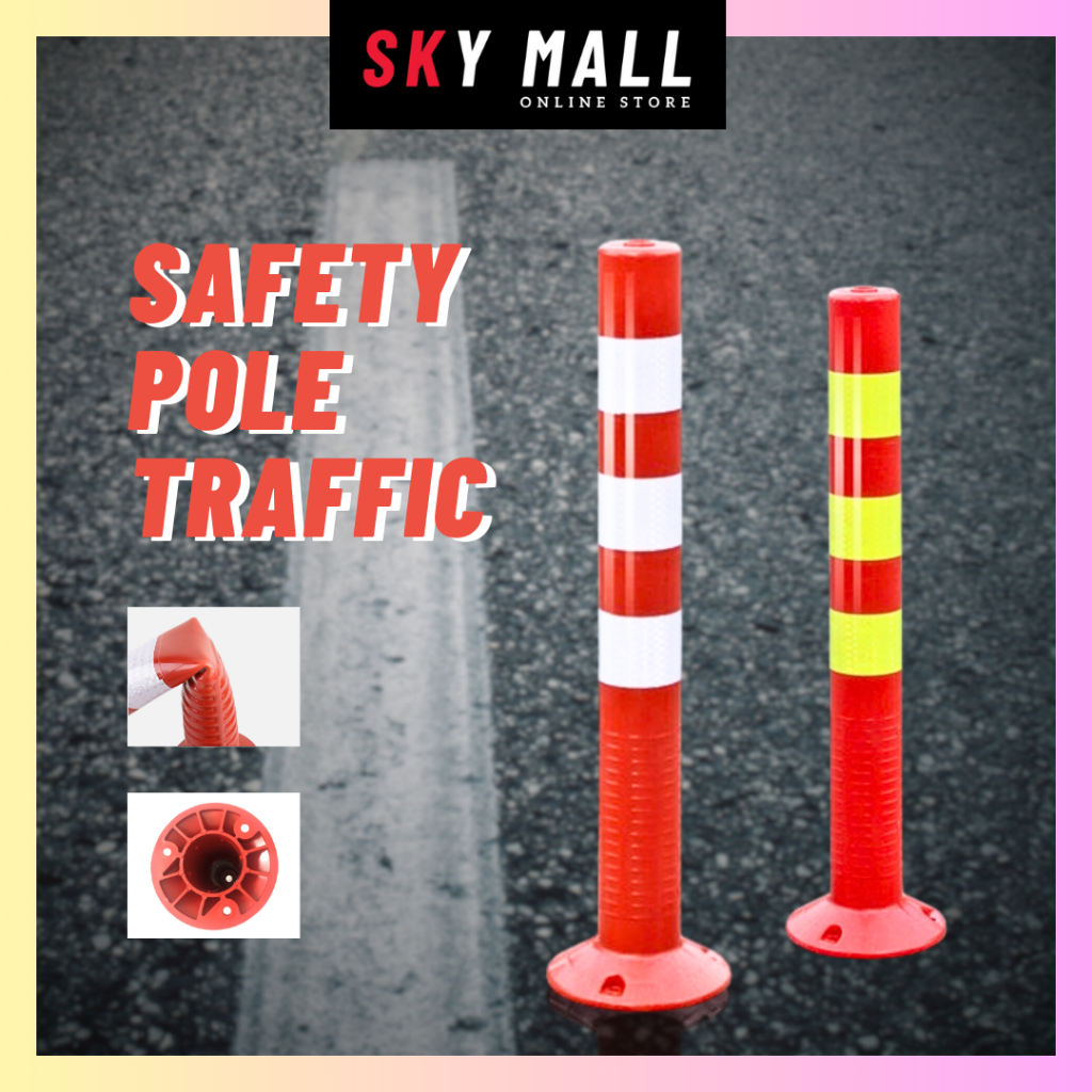 Safety Pole Traffic PVC Pole Reflective Sticker 77cm/72cm Road Pole ...