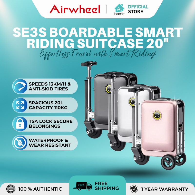 AIRWHEEL SE3S Boardable Smart Riding Suitcase 20 Inches Rechargeable TSA Lock 20L Speeds 13km/h ...