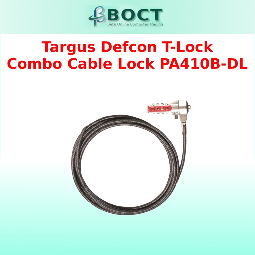 Targus Defcon T-Lock Combo Cable Lock PA410B-DL | Shopee Malaysia