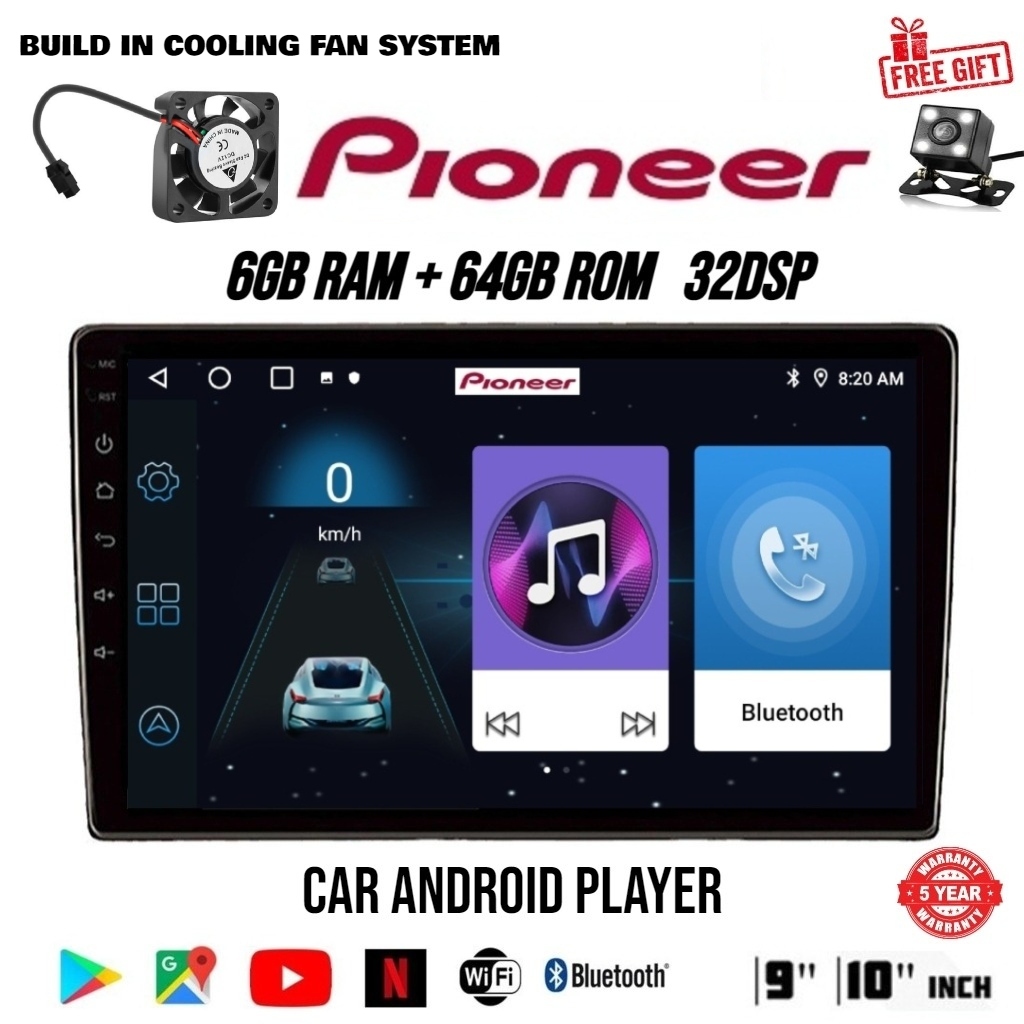 [6GB RAM+64GB ROM] Pioneer Android Player 9"10" inch Quad Core Car ...