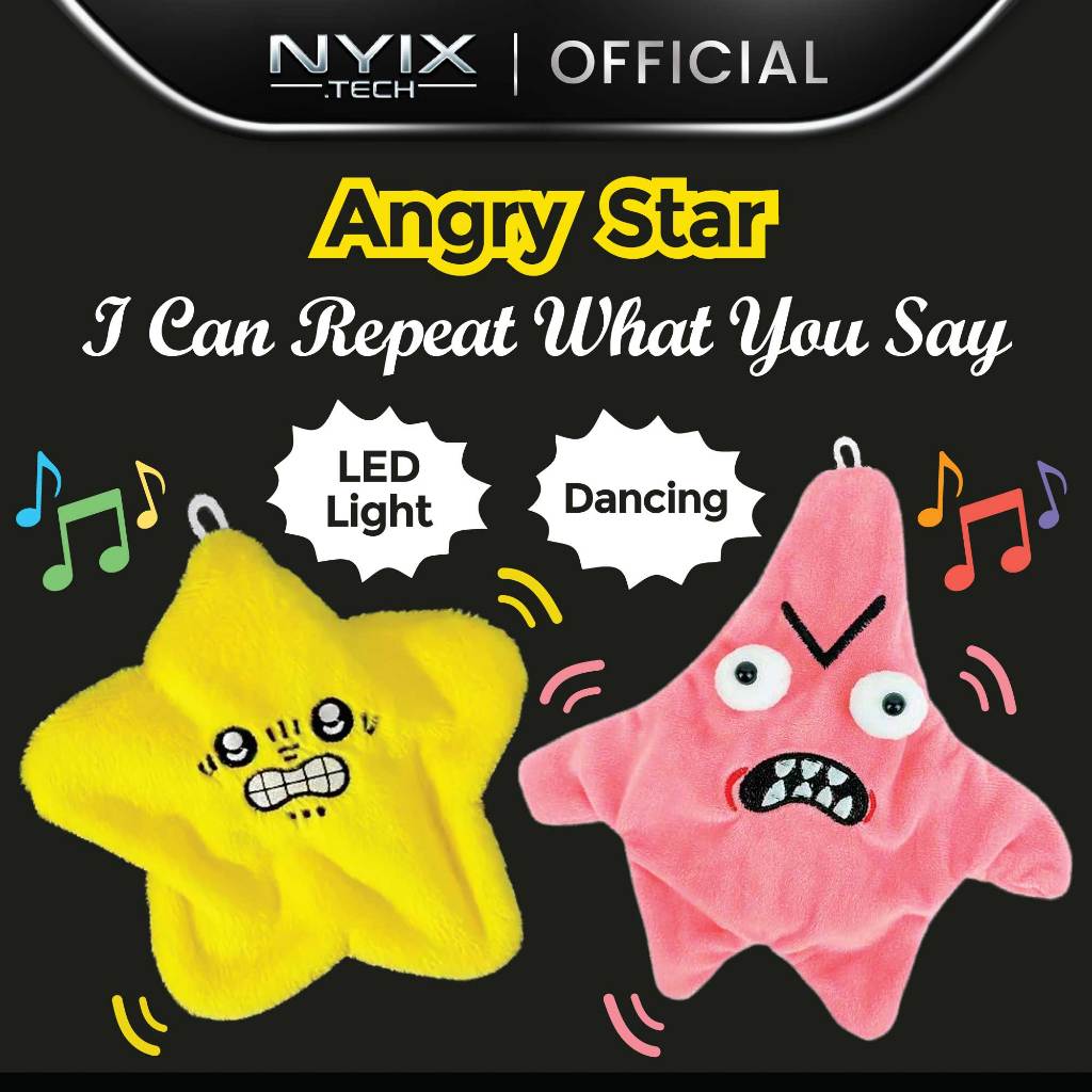 Angry Star Plush Dancing Toy Bintang Bercakap Angry Patrick Starfish ...