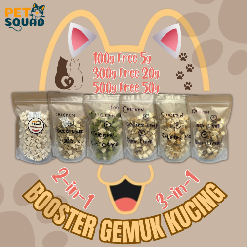 Cat Booster Gemuk Kucing Booster Cat Treat Pet Freeze Dried Chicken ...