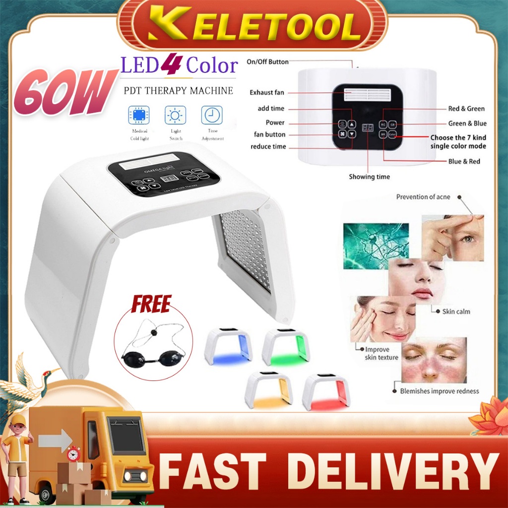 facial machine led mask4-color PDT LED facial mask phototherapy device ...