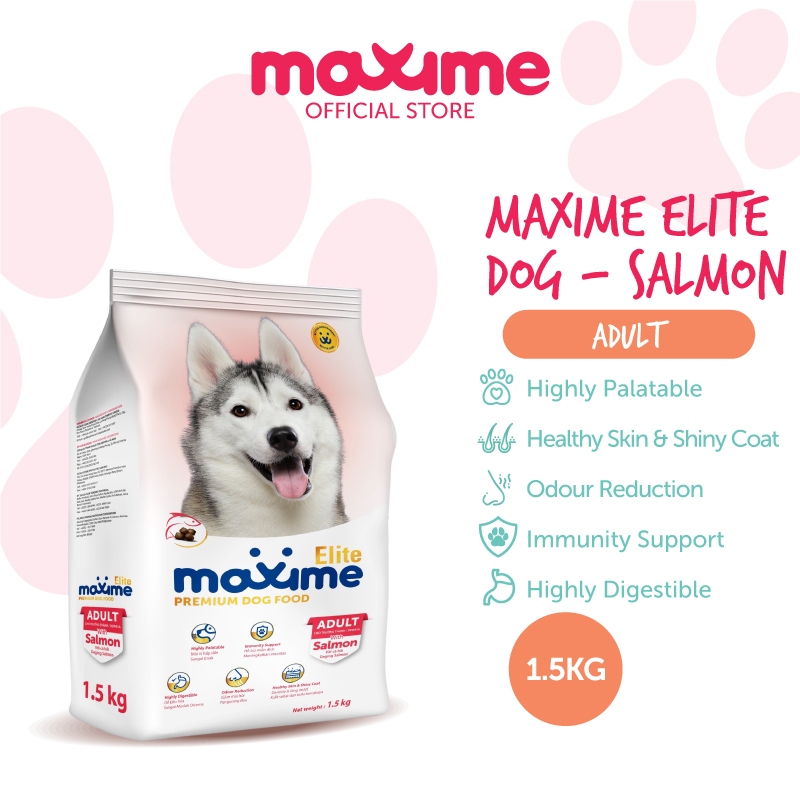 Maxime Elite Adult Dog with Salmon - Salmon Flavor (1.5kg) | Shopee Malaysia