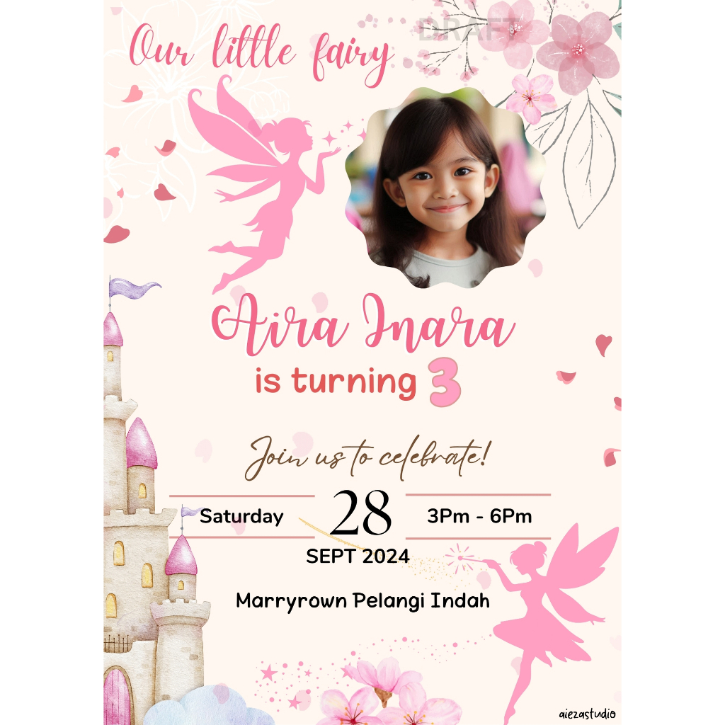 Kad hari jadi digital |Jemputan | Birthday card digital | Kad jemputan ...