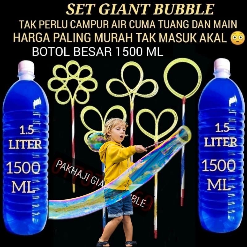 Air Sabun 1.5 LITER /Set Dengan Stick Giant Bubble Belon Gergasi ...