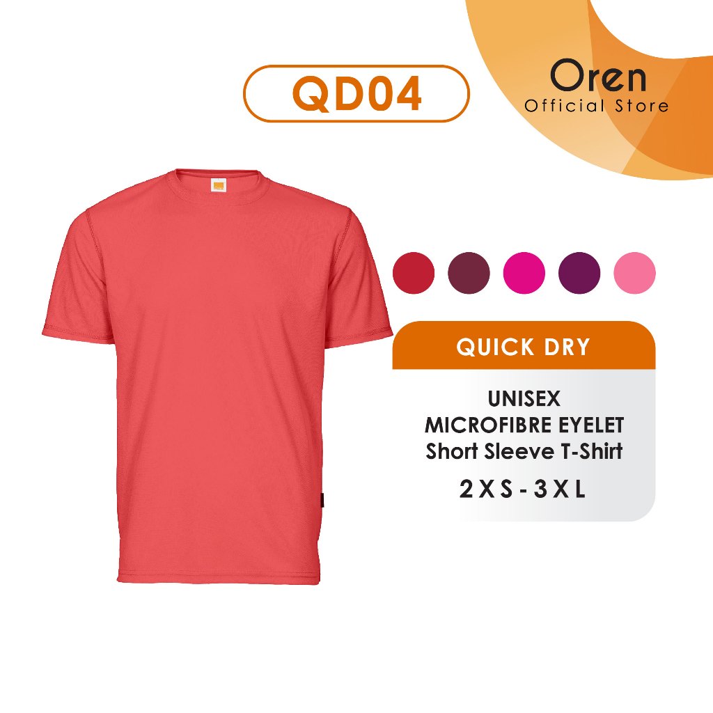 Oren Sport QD Quick Dry Plain T-Shirt QD04 | Shopee Malaysia
