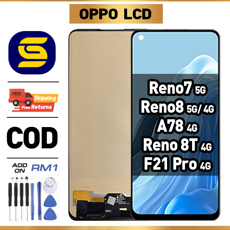 LCD OPPO reno 7 5G/ 8 5G 4G/ 8T 4G/ A78 4G/ F21 Pro 4G Compatible For Glass Original Touch ...