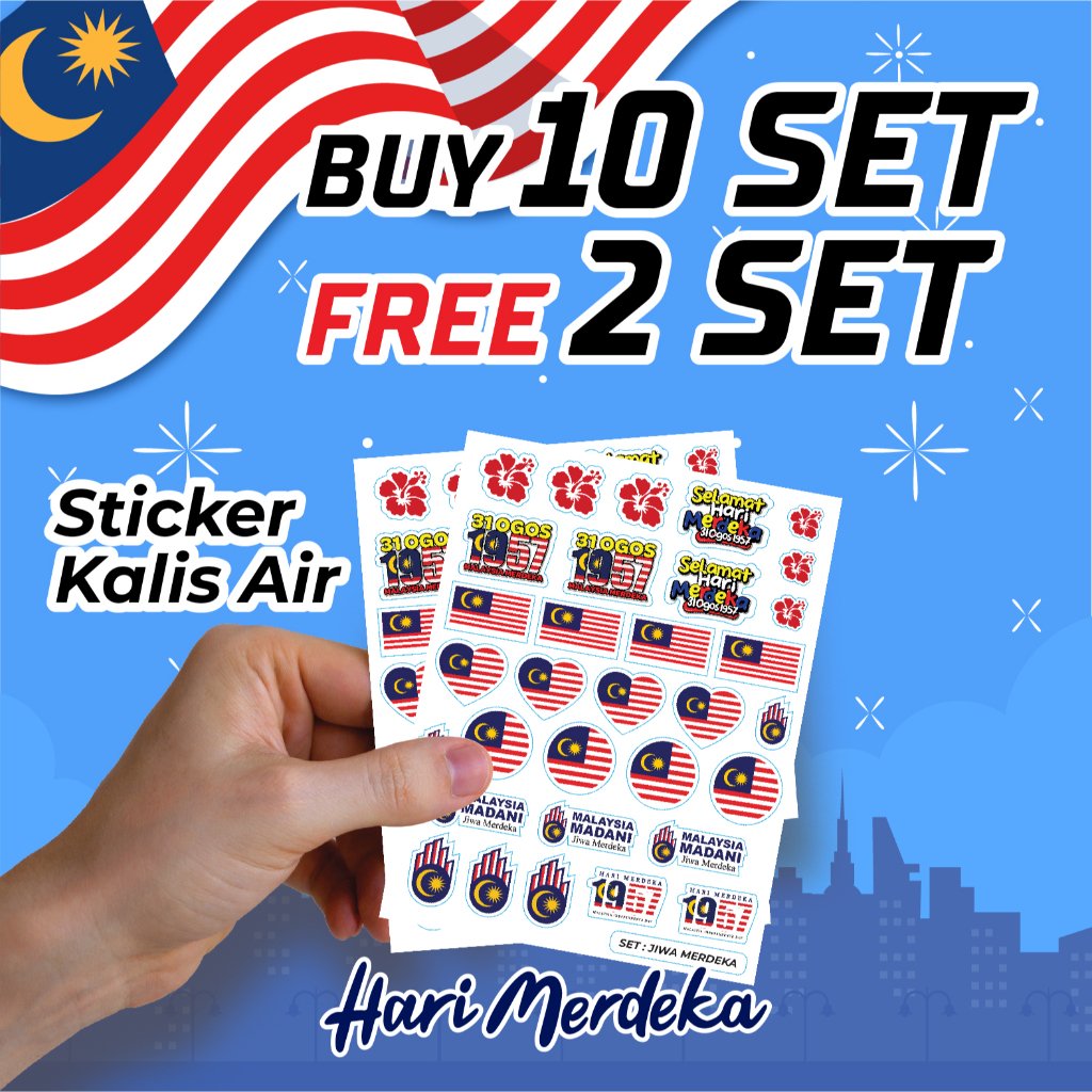 STICKER MERDEKA MURAH HARGA BORONG ( BUY 10 set FREE 2 set ) | Shopee ...