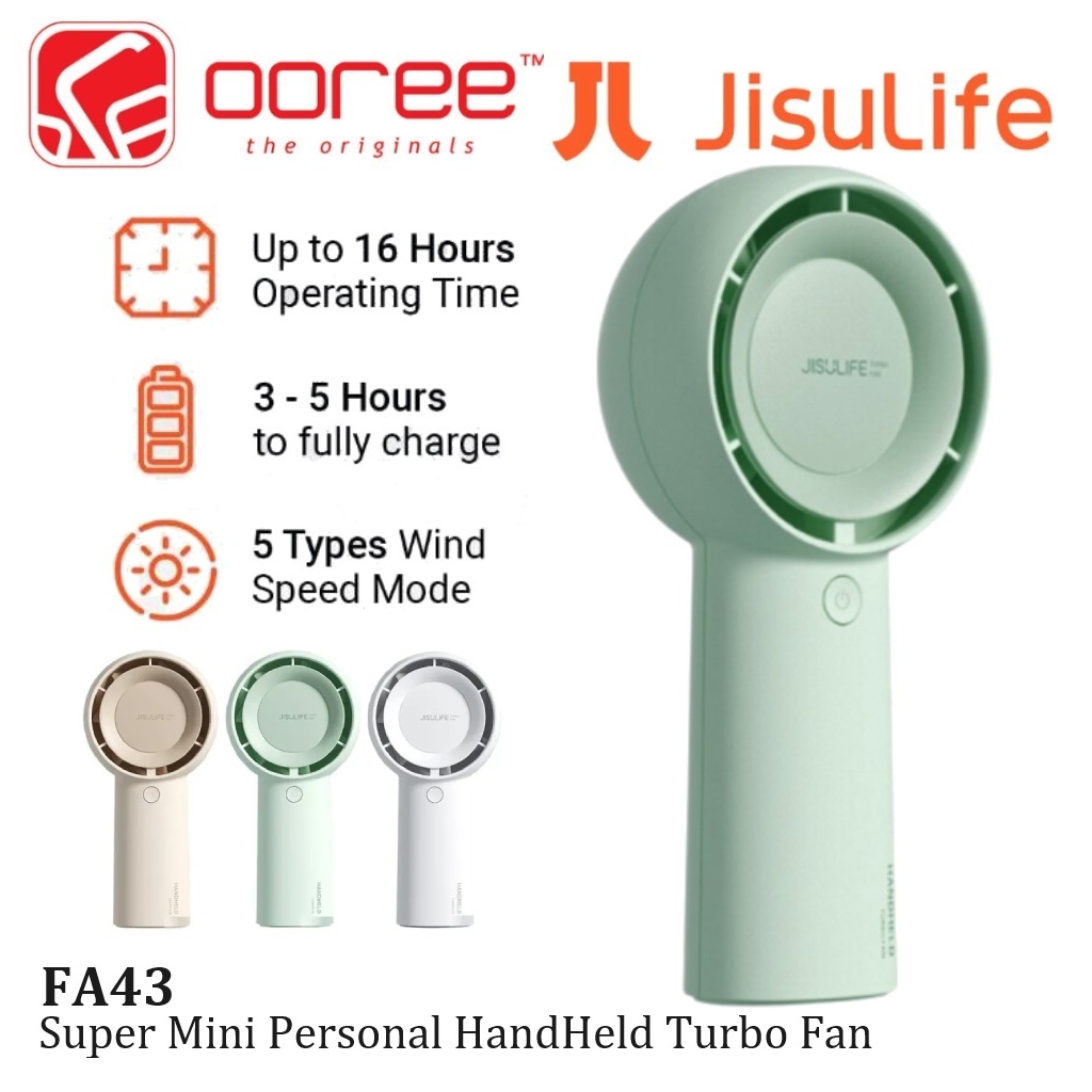 JISULIFE FA43 HANDLELD FAN SUPER MINI TURBO LIFE WITH 4000MAH BATTERY ...