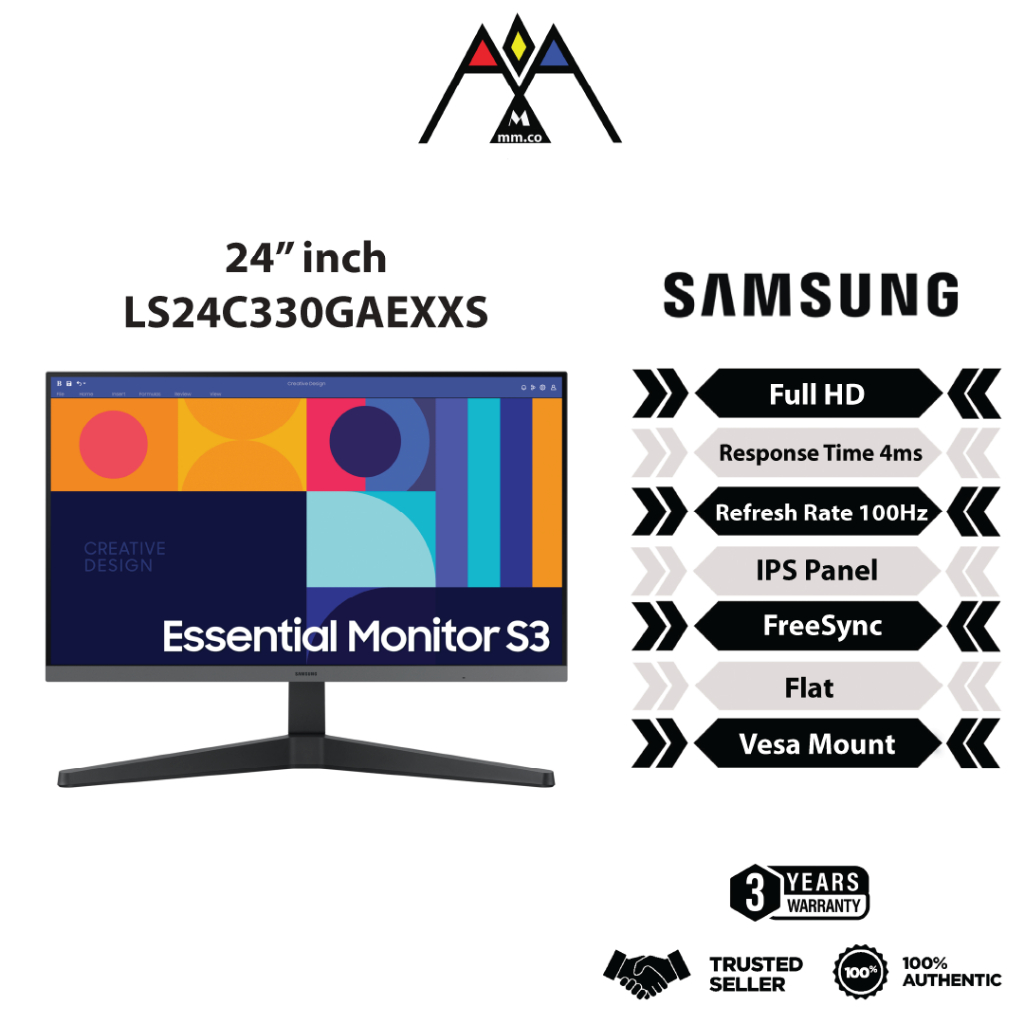 Samsung Essential Monitor S3(S33GC) 24" & 27" | Flat | IPS Panel ...