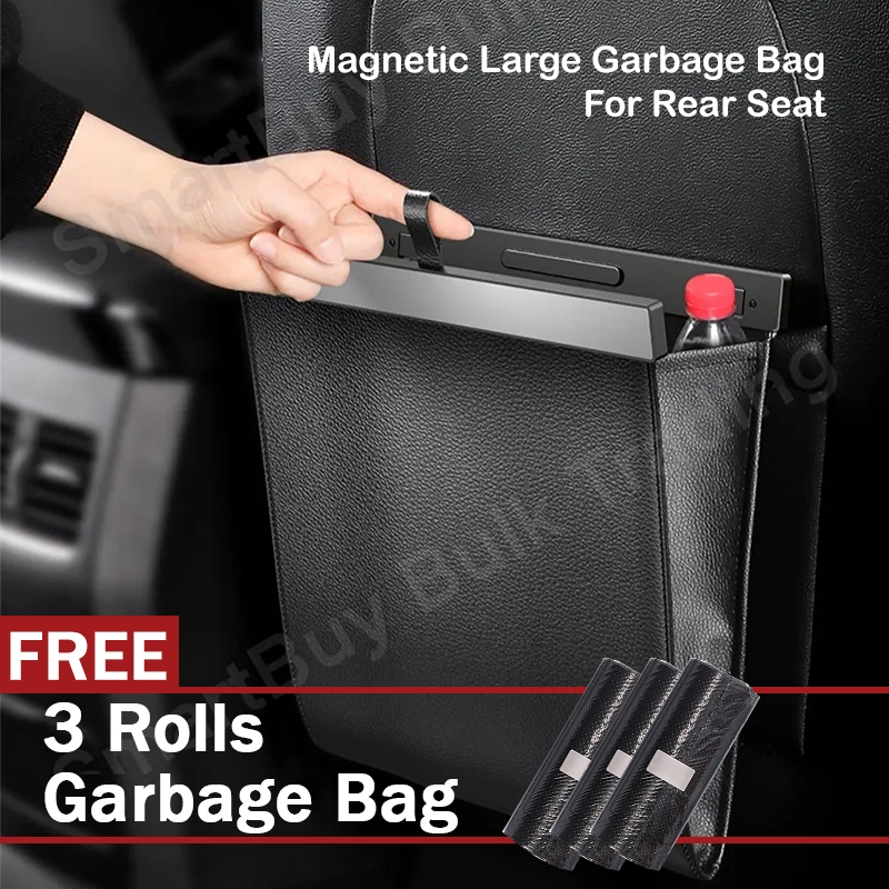 Large Garbage Bag Leather Bin for Back Seat of Cars Automotive Waste ...
