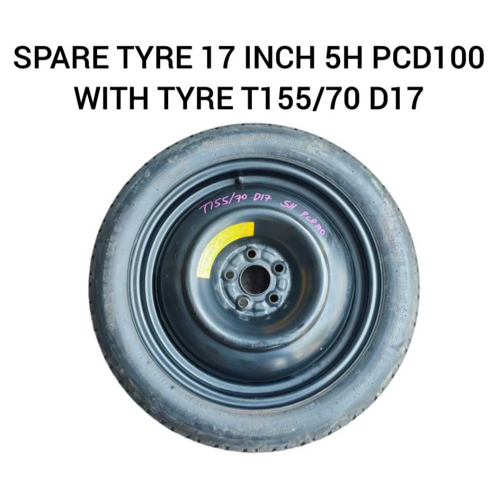 Spare Tyre 17 Inch Inci 5H PCD100 ( T155/70 D17 ) Toyota Wish Caldina ...