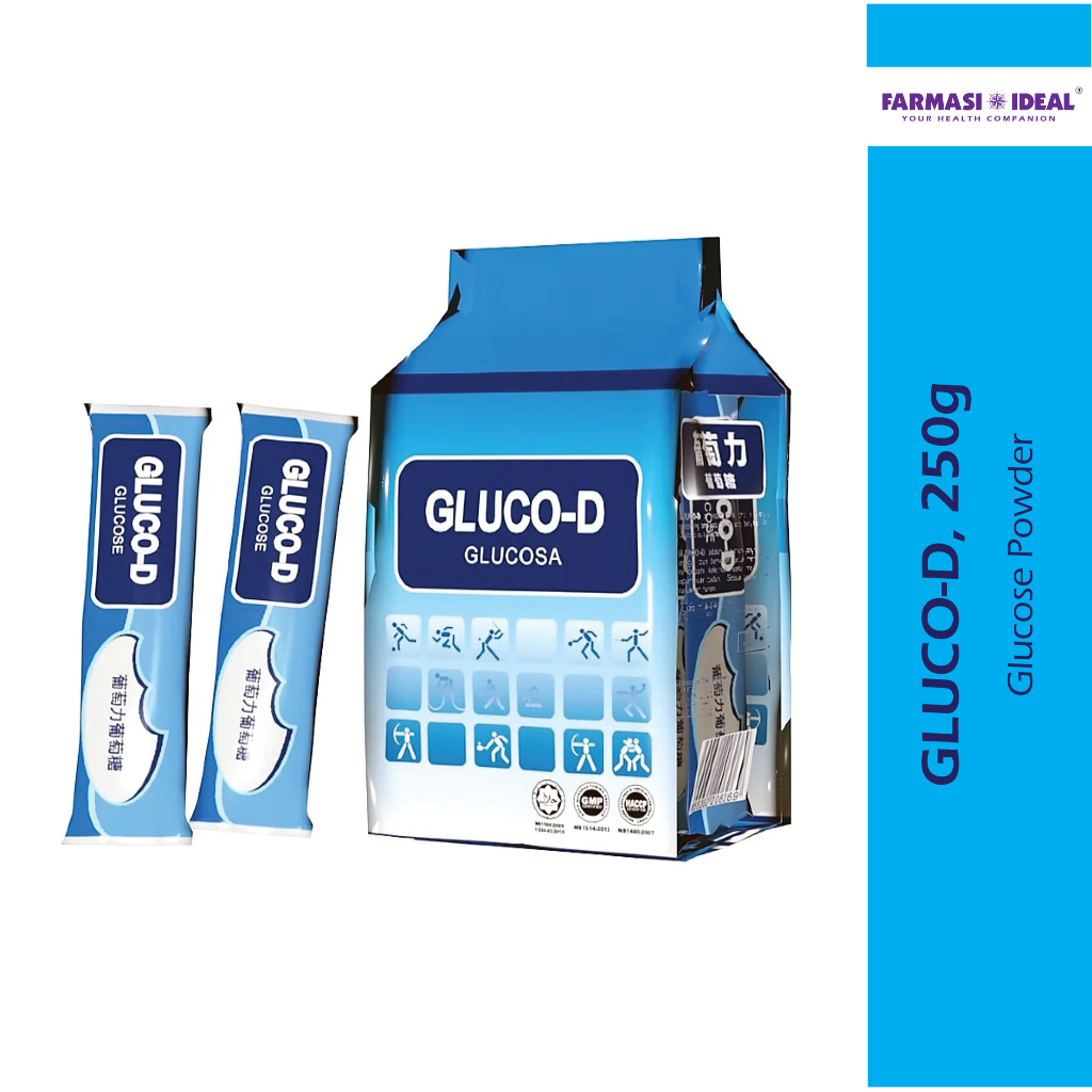 GLUCO-D GLUCOSE POWDER, 250g - Energy drink | Serbuk Glukos (25g x 10 pkt) | Shopee Malaysia