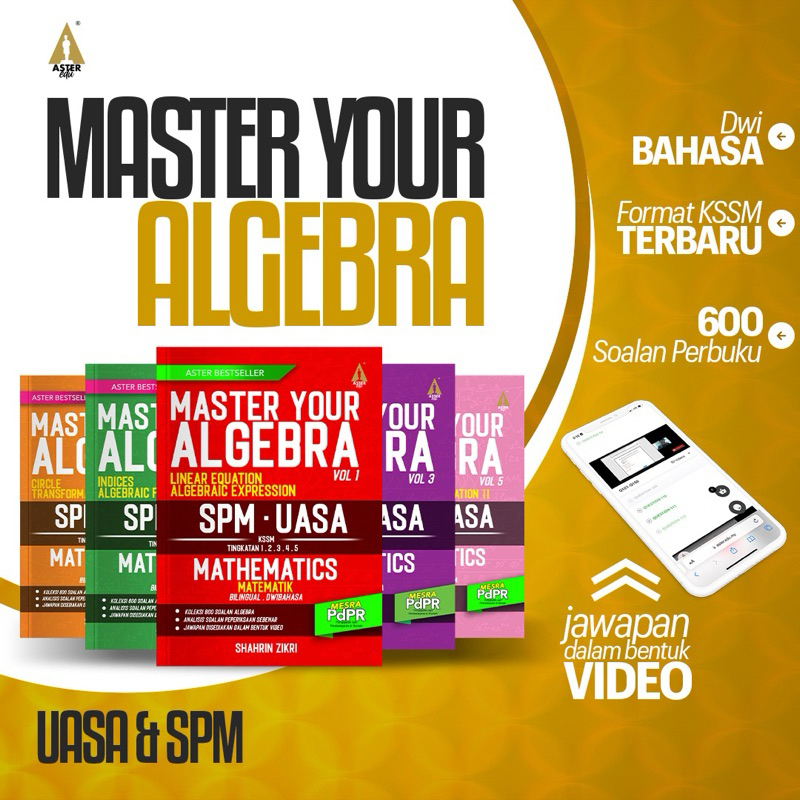 [TERMURAH] Aster Edu Master Your Algebra 2025 Buku Latihan Matematik Tingkatan 1, 2, 3, 4, 5 ...
