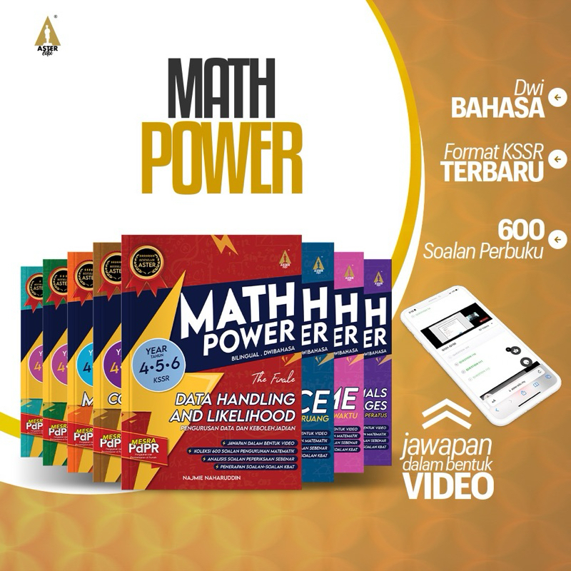 [TERMURAH] Aster Edu Math Power 2025 Buku Latihan Matematik Darjah 4,5 ...