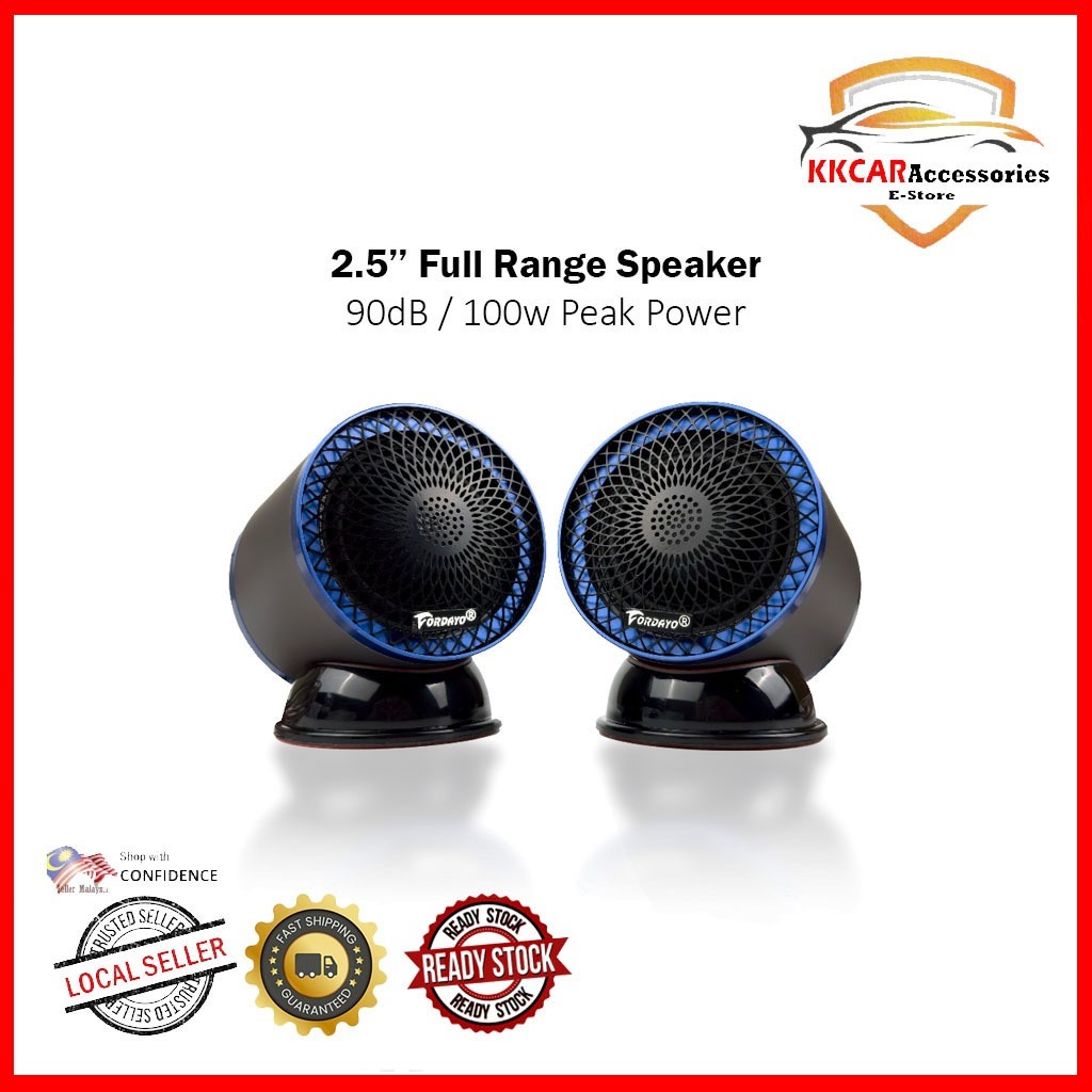 Fordayo 2.5" Full Range Speaker 90dB 100w Peak Power Dashboard High ...