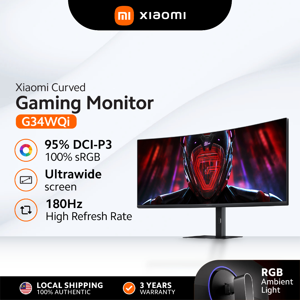 Xiaomi Curved Gaming Monitor G34WQi | 34'' WQHD Display| 180Hz Refresh ...