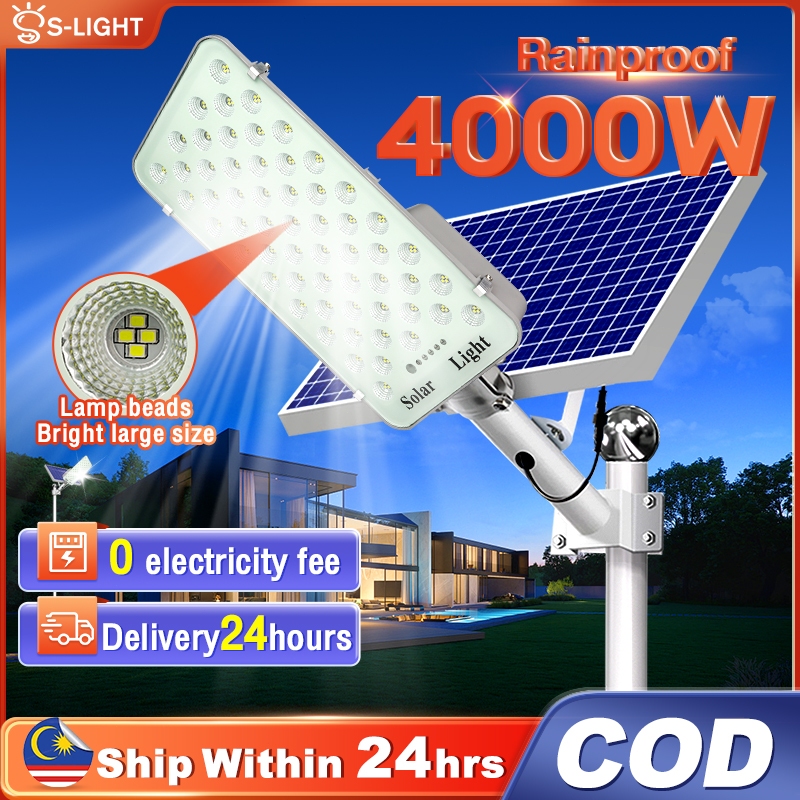 Lampu Solar Light outdoor Waterproof Lighting 4000W Lampu jalan Solar Street Light solar Sensor ...