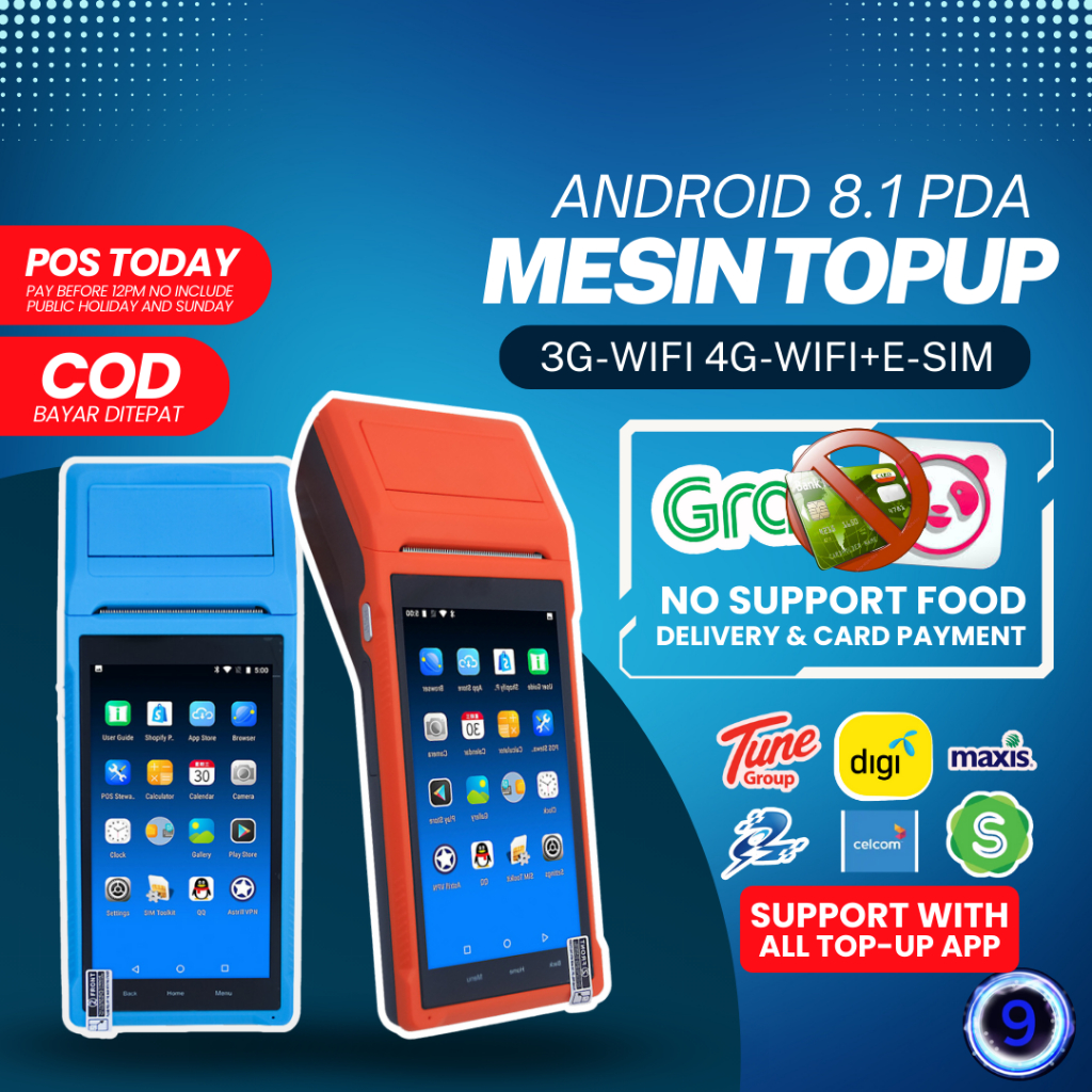 [ 4G/3G📶 ] Mesin Topup & Pay Bill , Andoird 8.1 , Mesin Loyverse POS , Mesin Receipt , Inside ...