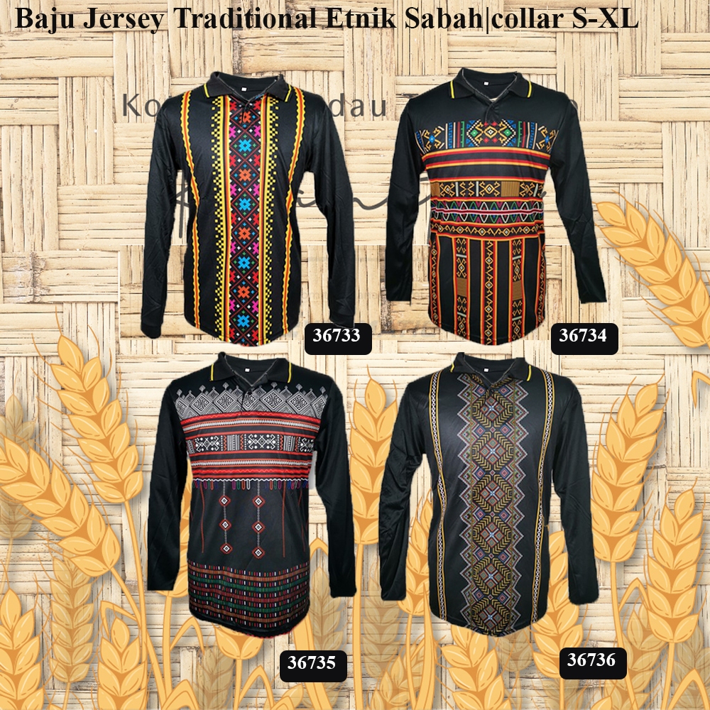 Baju Jersey Tradisional Batik Etnik Sabah Sarawak lengan panjang ...