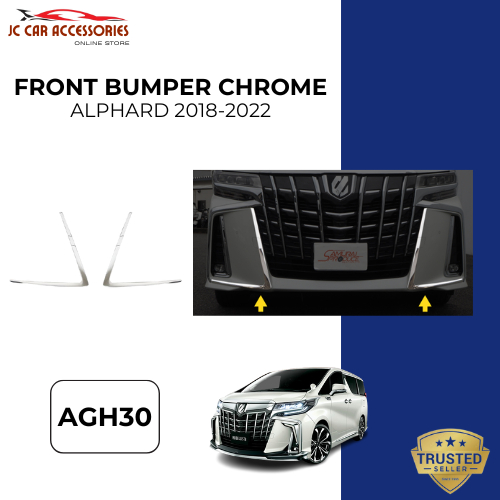 toyota alphard agh30 front bumper chrome fog lamp fog light grille ...