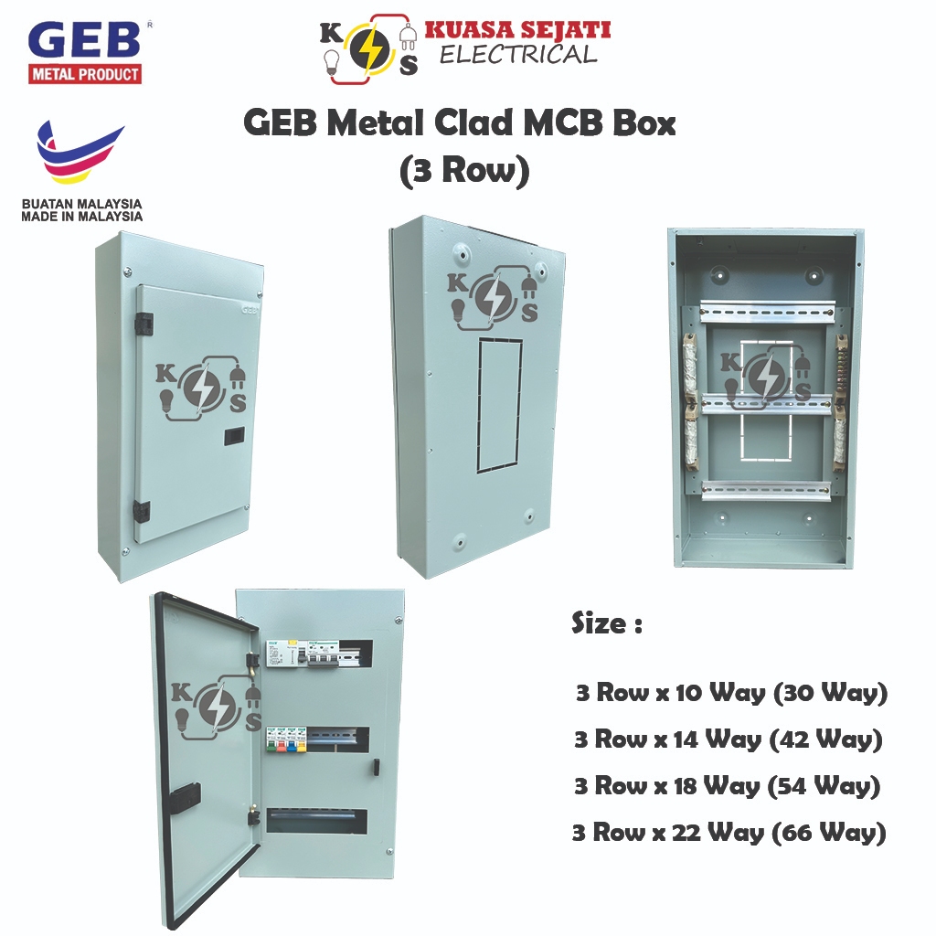 GEB Three Row Metal Clad Distribution Box GT-310 30Way / GT-314 42Way ...