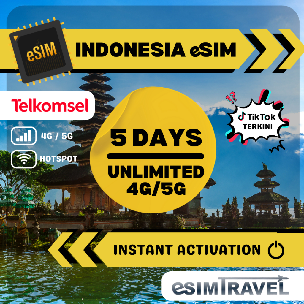 eSIM Indonesia + [TikTok] Seluruh Negara +[Bali]+[Batam] Telkomsel ...