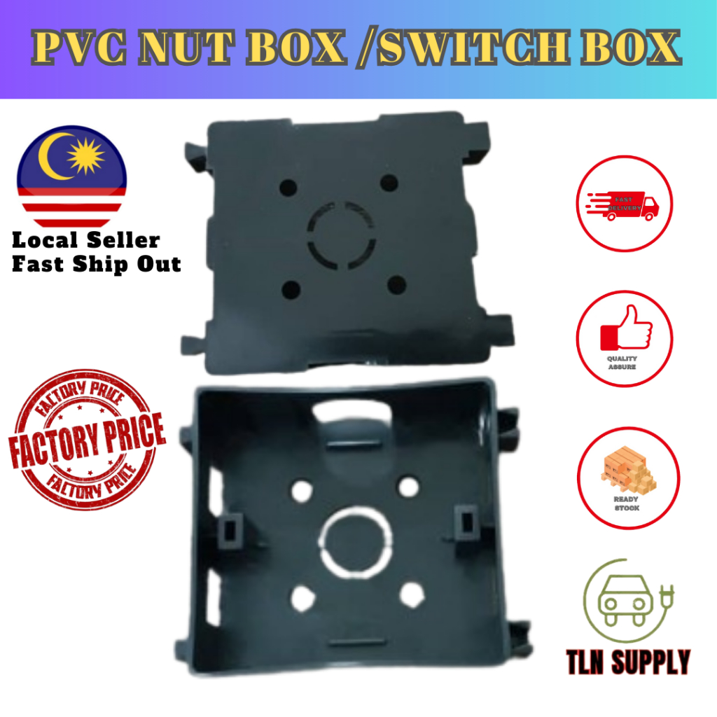 PVC BOX SURFACE TYPE NUT / ELECTRICAL BOX / BLACK BOX / Switch Socket ...