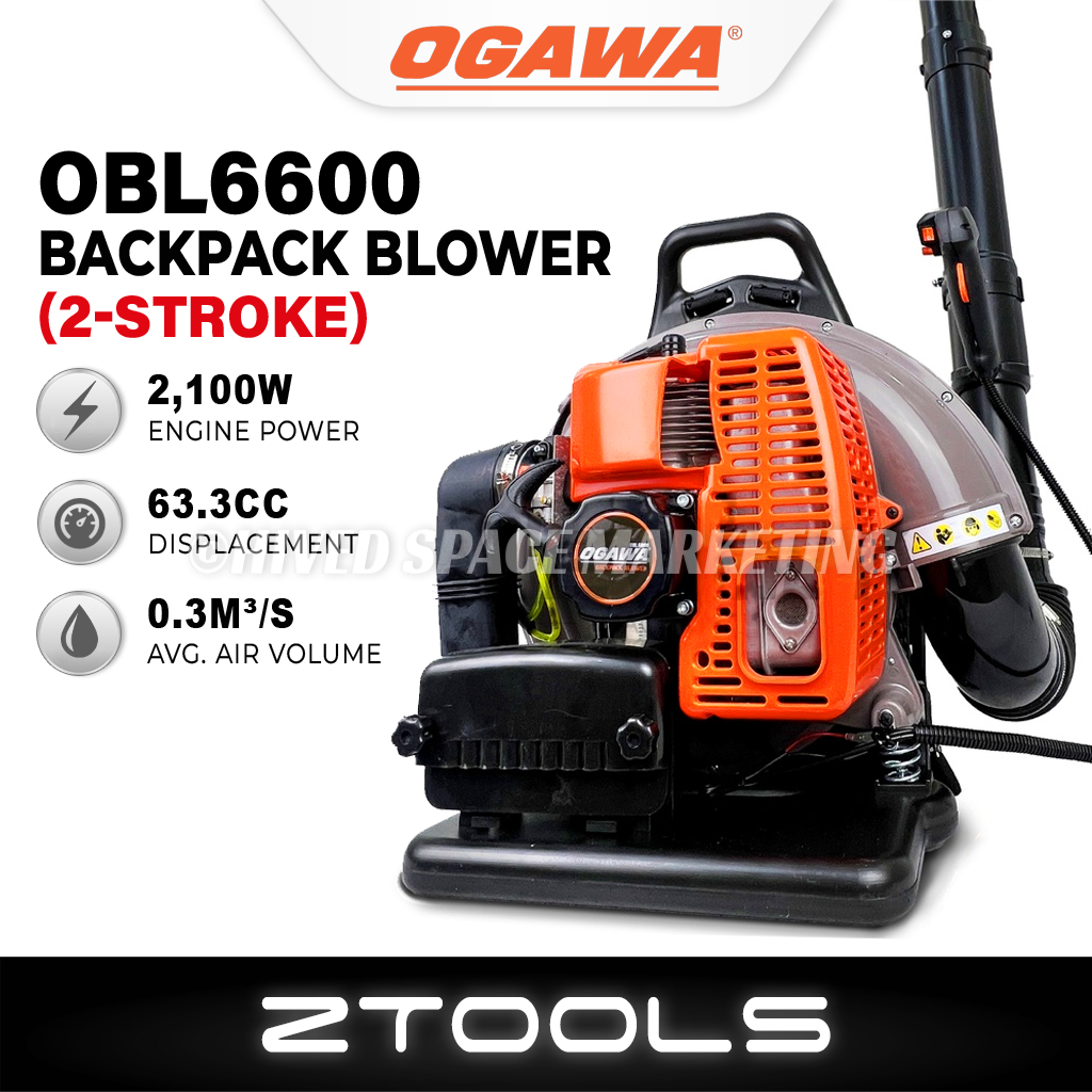 Ogawa Gasoline Backpack Leaf Blower OBL6600 2-Stroke 63cc Heavy Duty Engine Mesin Angin Daun ...