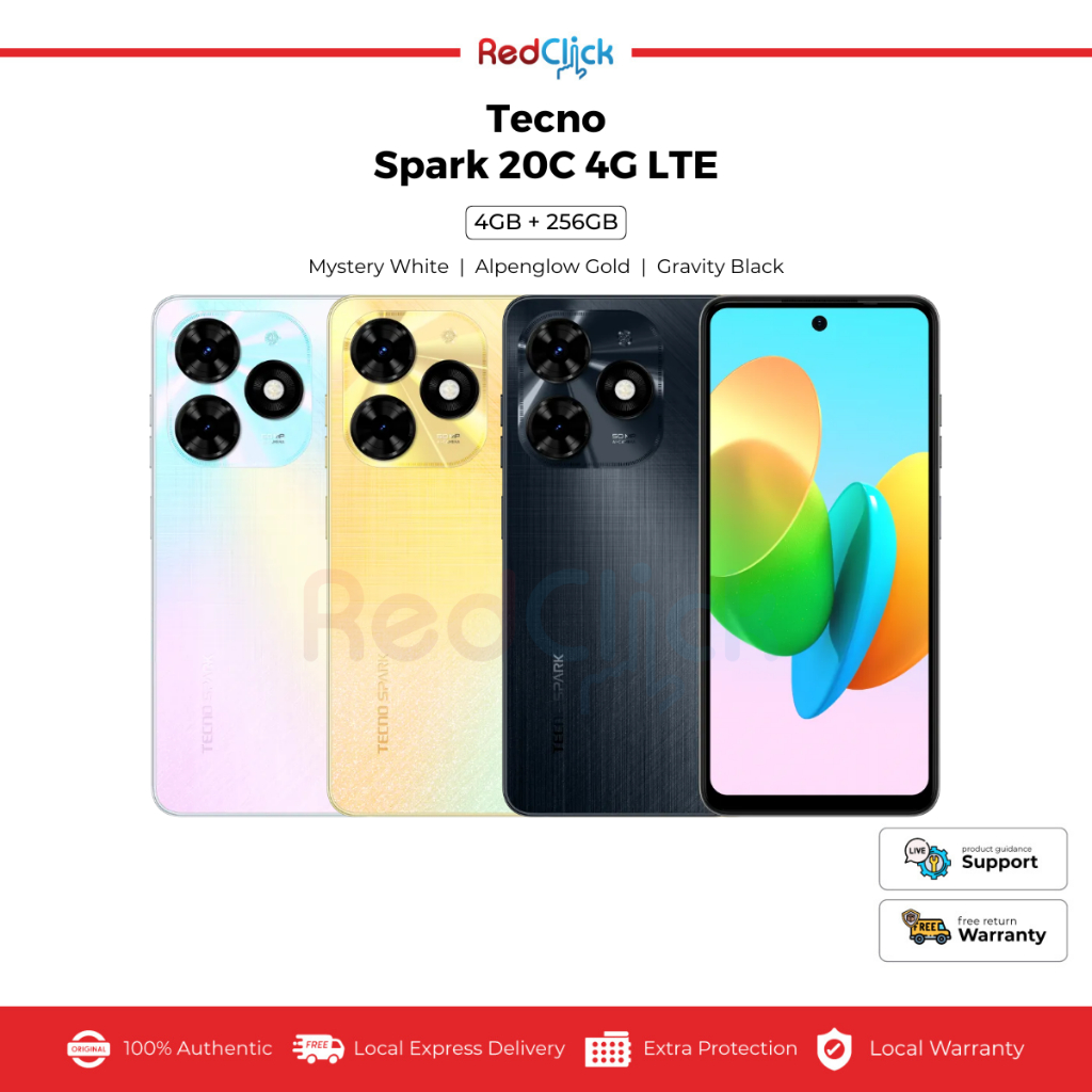 (HOT) Tecno Spark 20C 4G LTE/BG7N (4GB+256GB) Original Tecno Malaysia Set | Shopee Malaysia