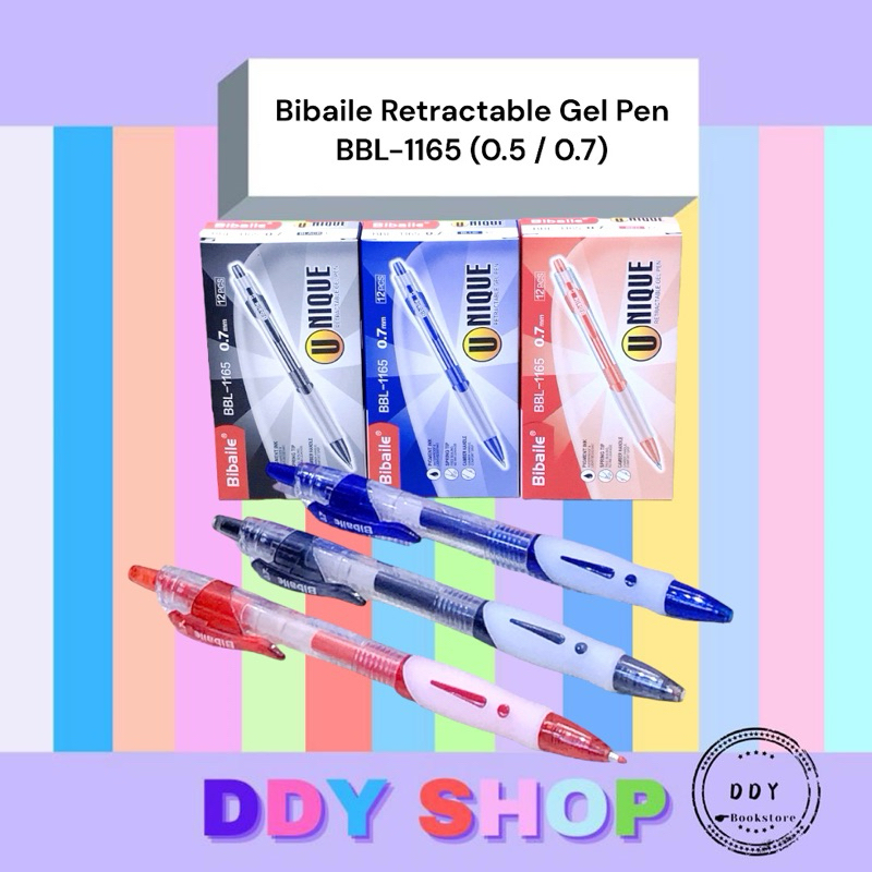【READY STOCK】 Bibaile Retractable Gel Pen (BBL1165 -12pcs per box ...