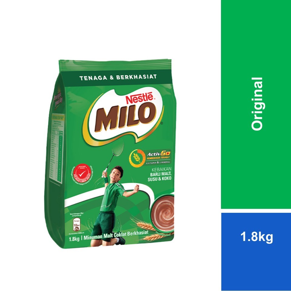 NESTLE Milo Activ-Go Chocolate Malt Powder Softpack 1.8kg (Halal ...