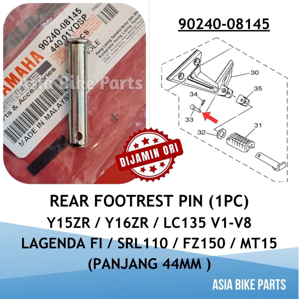 Yamaha Original Y15ZR Y16ZR / LC135 V1-V8 / Lagenda FI MT15 Rear ...