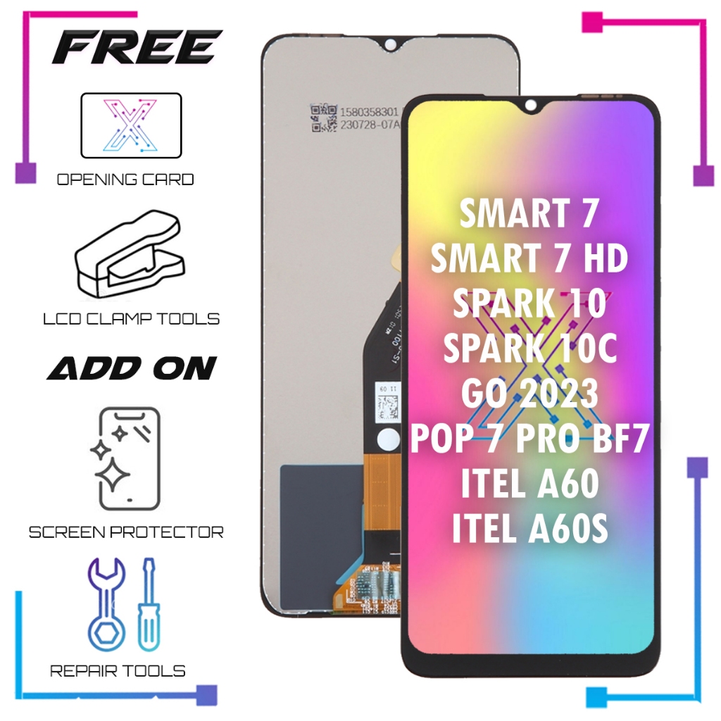 Lcd For TECNO SPARK 10 KI5Q / SPARK 10C / SPARK GO 2023 / POP 7 PRO BF7 (With Touch Screen ...