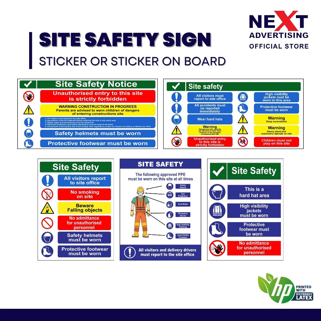 Site Safety Notice Signage | Construction or Industrial Use | Sticker ...