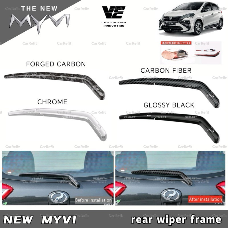 CarRefit Perodua Myvi g3 mg3 2018-2024 Car rear wiper frame cover ...